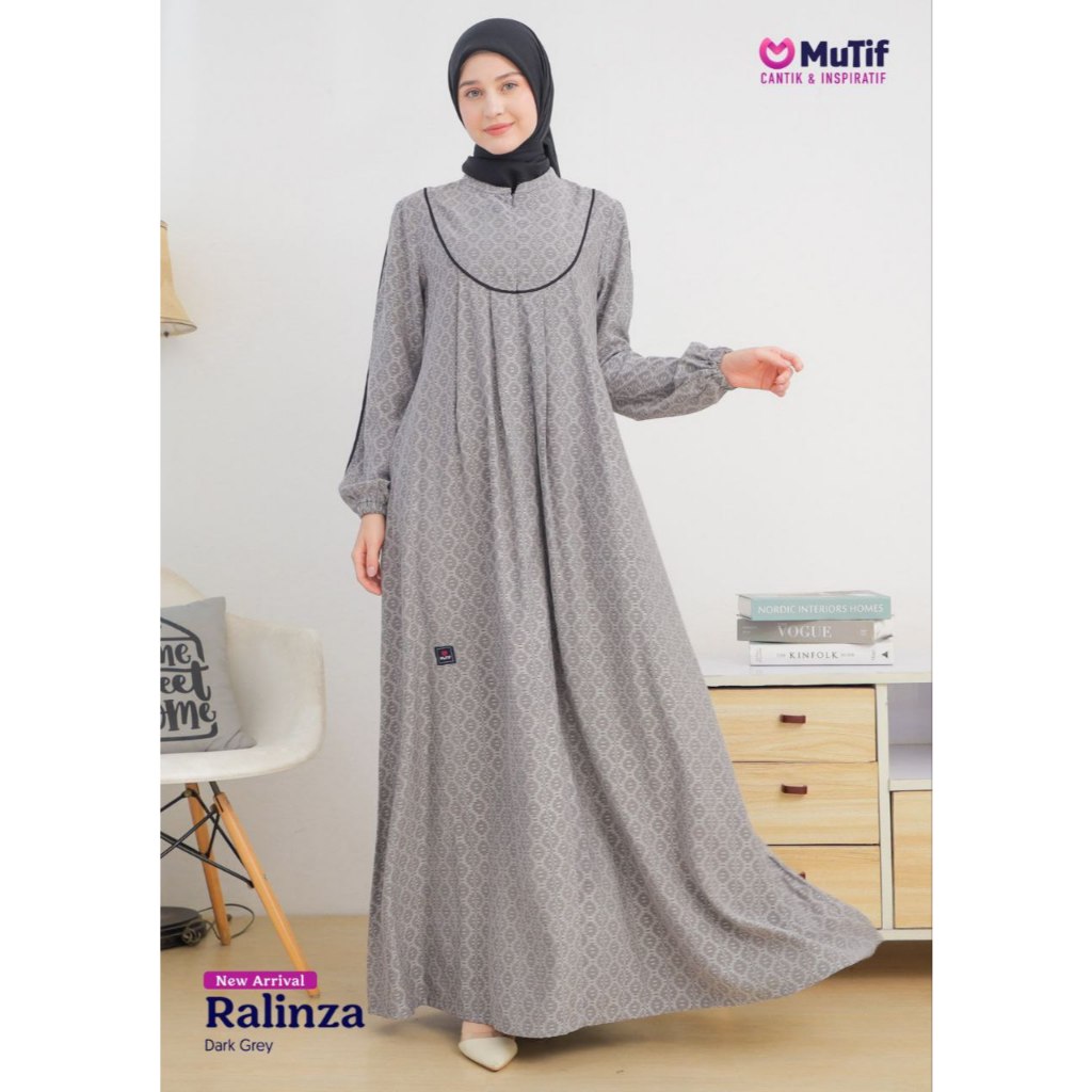 Jual [COD] TERBARU GAMIS MUTIF 2025 RALINZA DARK GREY | MATERIAL DOBBY ...