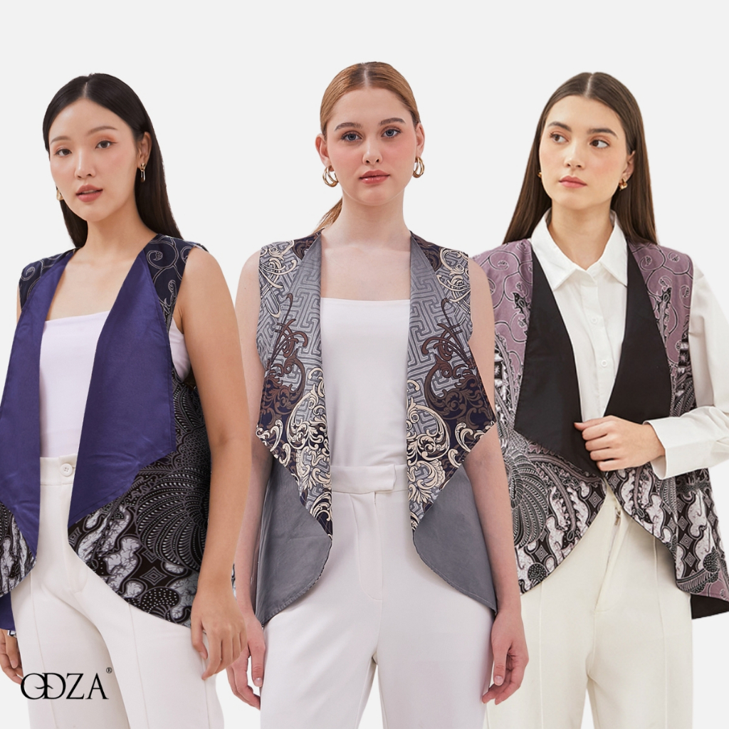 Jual Odza Baju Luaran Atasan Rompi Vest Batik Outer Wanita Bolak Balik ...