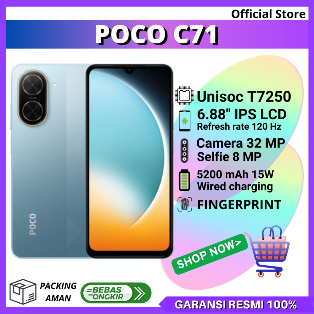 Jual POCO C71 4/128 GB GARANSI RESMI | Shopee Indonesia