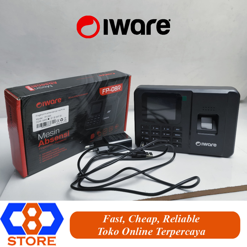 Jual MESIN ABSENSI FINGERPRINT ATTENDANCE IWARE FP-08R | Shopee Indonesia