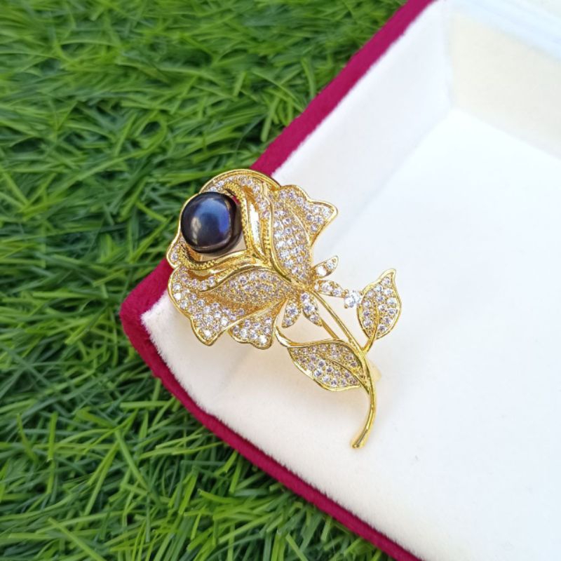 Jual BROS BUNGA MUTIARA ASLI AIR TAWAR BERSERTIFIKAT, KADO ULTAH UNIK ...