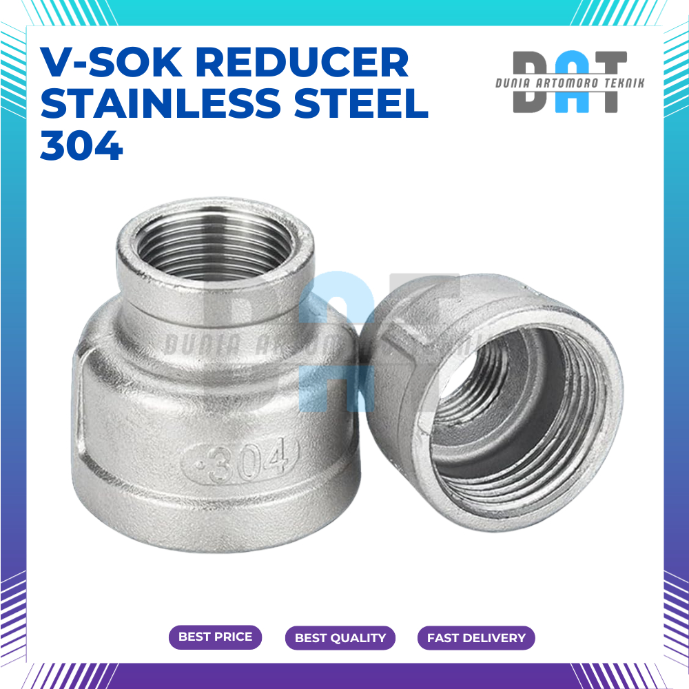 Jual 3/8" x 1/2" Reducer SS304 / Vlock Sock Reducer Drat Dalam ...