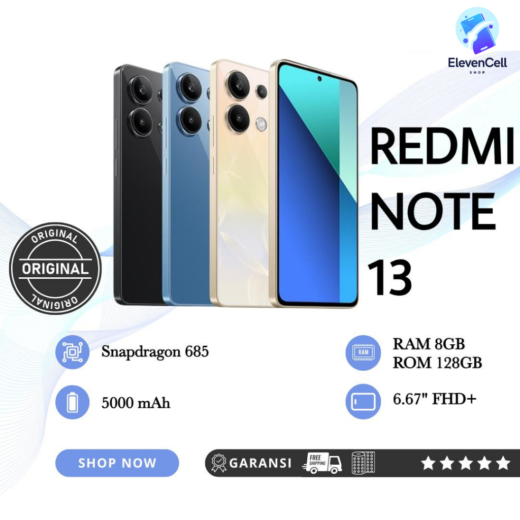 Jual Xiaomi Redmi Note 13 (8GB/128GB) | (8GB/256GB) | Layar 120 Hz FHD+ ...