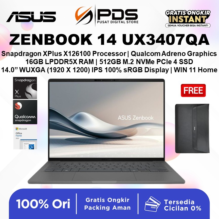 Jual ASUS Zenbook 14 UX3407QA Snapdragon X1 26 100 Ram 16GB SSD 512GB ...