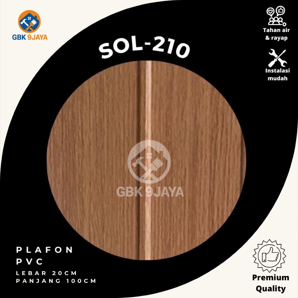 Jual Plafon PVC Motif Kayu 210 Lebar 20cm Panjang 100cm Tahan Air Anti ...