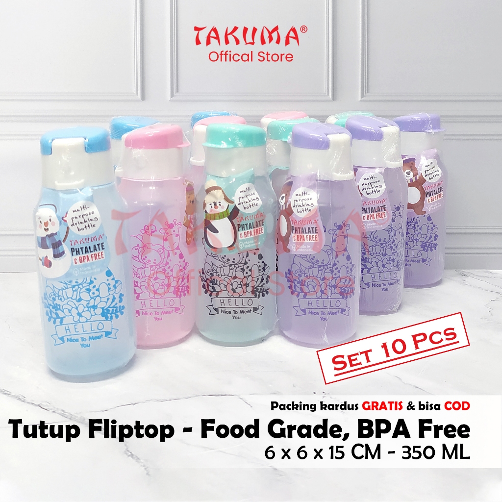 Jual Takuma Botol Air Tutup Flip Top 350 ML [Set 10 Pcs] | Shopee Indonesia