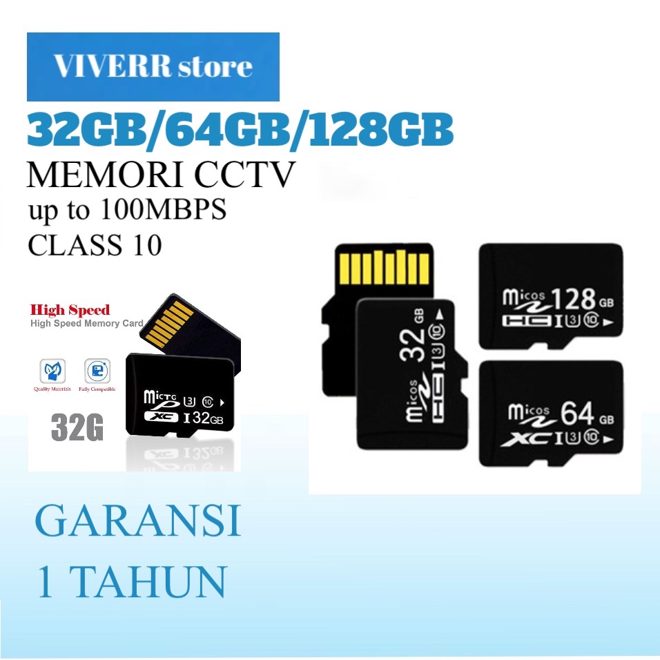 Jual CCTV memory card 32GB/64GB/128GB micro sd class 10 khusus cctv Original garansi resmi 12 ...