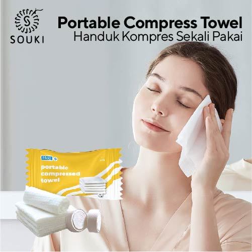 Jual Souki - Portable Compressed Towel/ Travel Disposable Towel/ Handuk ...