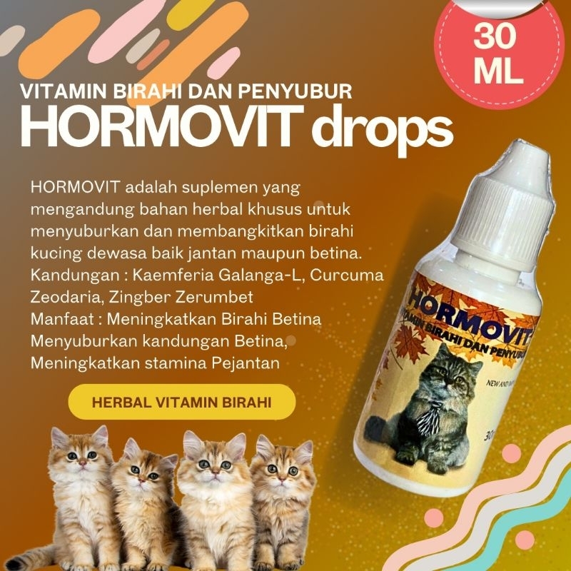Jual Hormovit Drop 30 ml Obat birahi kucing | Shopee Indonesia