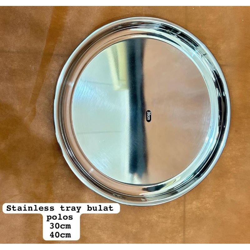 Jual Tray Bulat Polos Stainless Steel / Round Tray / Nampan Baki / 30cm ...