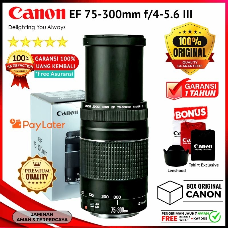 Jual Lensa Tele Canon EF 75-300mm f/4-5.6 III for Canon DSLR APSC ...