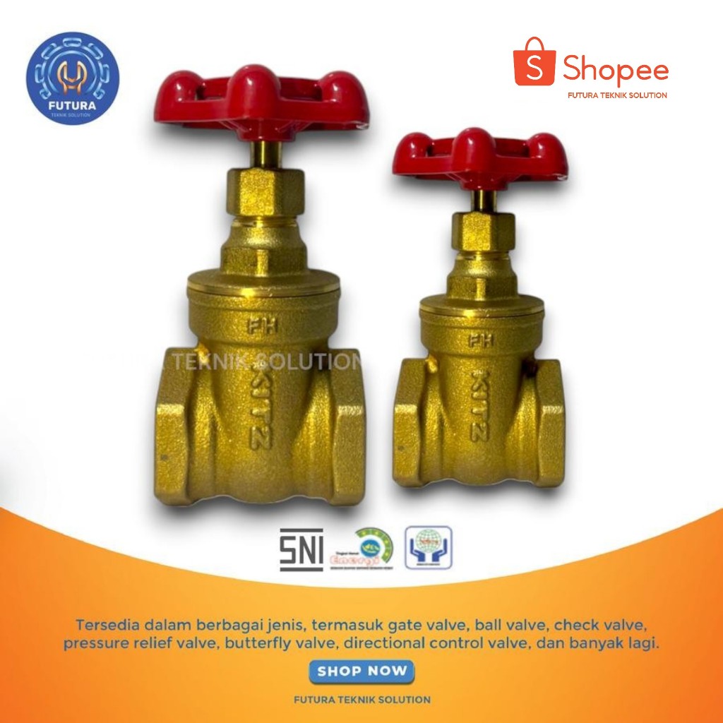Jual Gate Valve Kitz 3/8" inch kuningan drat 100% original 125WOG | Shopee Indonesia