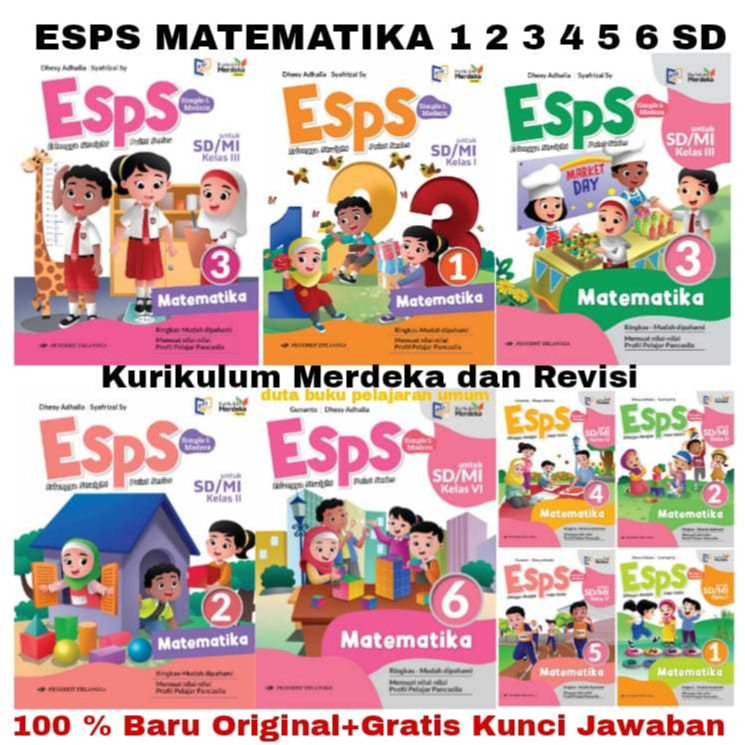 Jual Buku Esps Matematika kelas 1 2 3 sd Matematika Erlangga kurikulum Merdeka / 2013 k13 ...