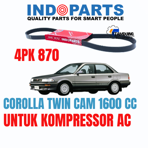 Jual VAN BELT VANBELT FANBELT 4PK 870 TOYOTA COROLLA TWIN CAM AE92 ...