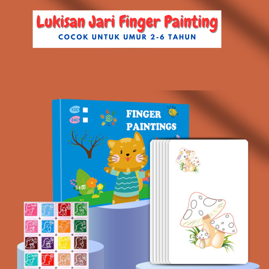 Jual Finger Painting Colors with Template Mainan Edukasi Anak Mewarnai ...