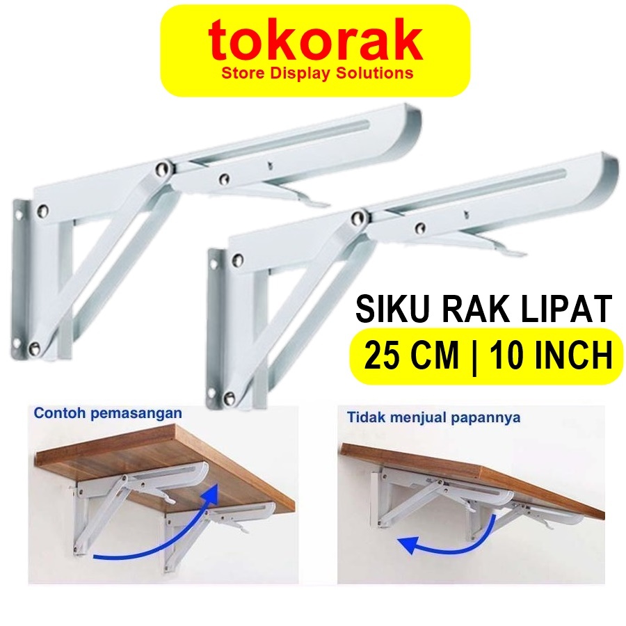 Jual SIKU RAK DINDING PENYANGGA MEJA LIPAT FOLDABLE 25 CM BRACKET LIPAT ...