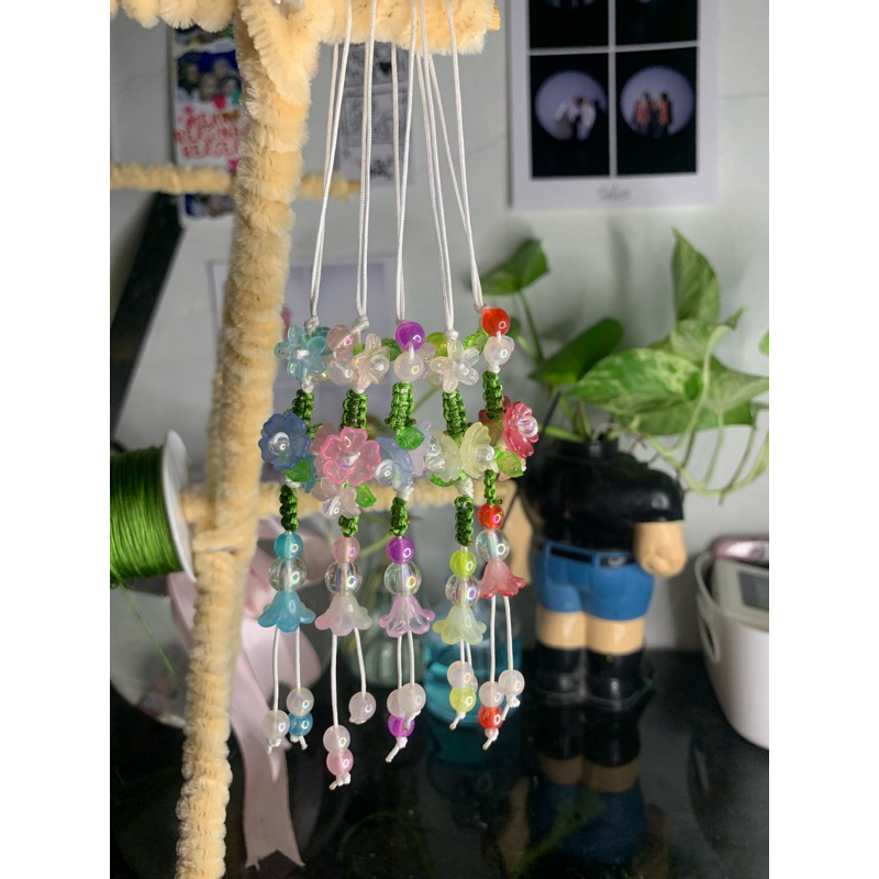 Jual {Chashineart} Flower phone strap mini | Phone strap aesthetic ...