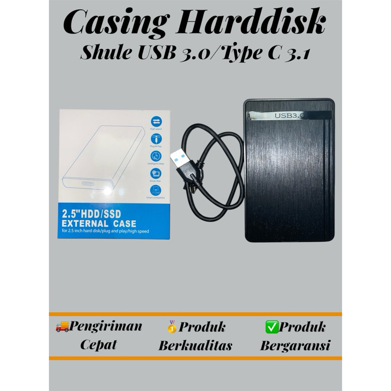 Jual Casing HARDISK 3.0 NEW HITAM/CASING HARDISK EXTERNAL HDD/SSD 2.5'' USB 3.0 TYPE-C 3.1 ...