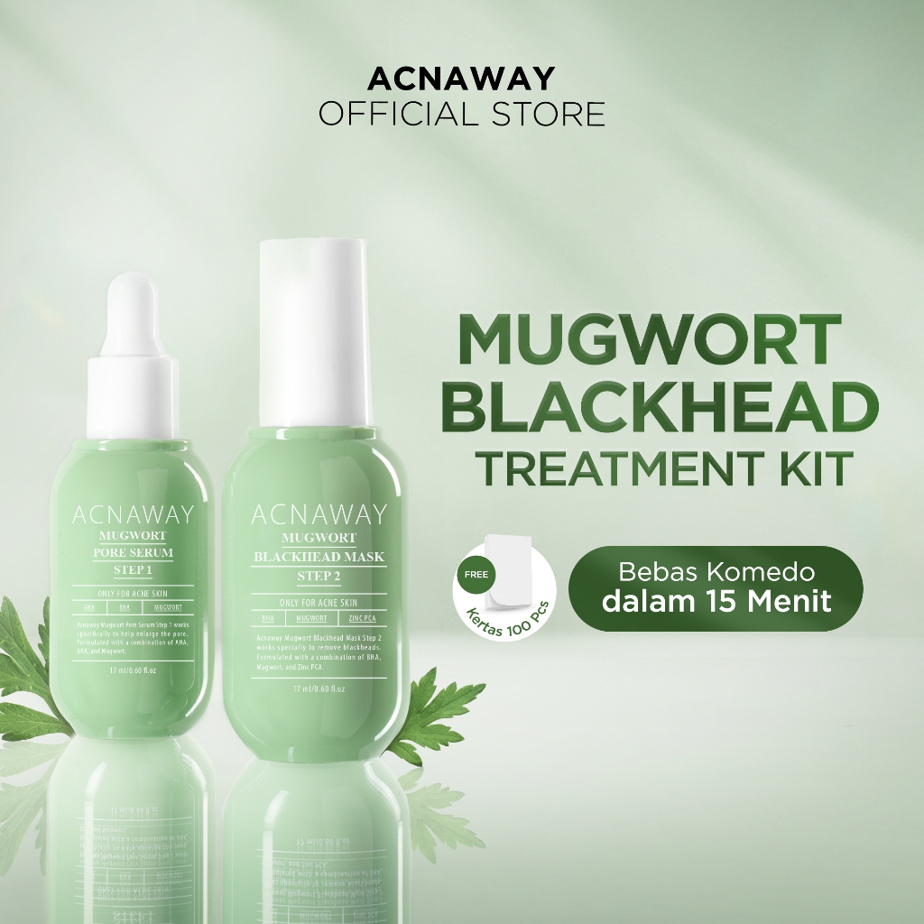 Jual ACNAWAY Mugwort Blackhead Treatment Kit - Mugwort Pore Serum ...