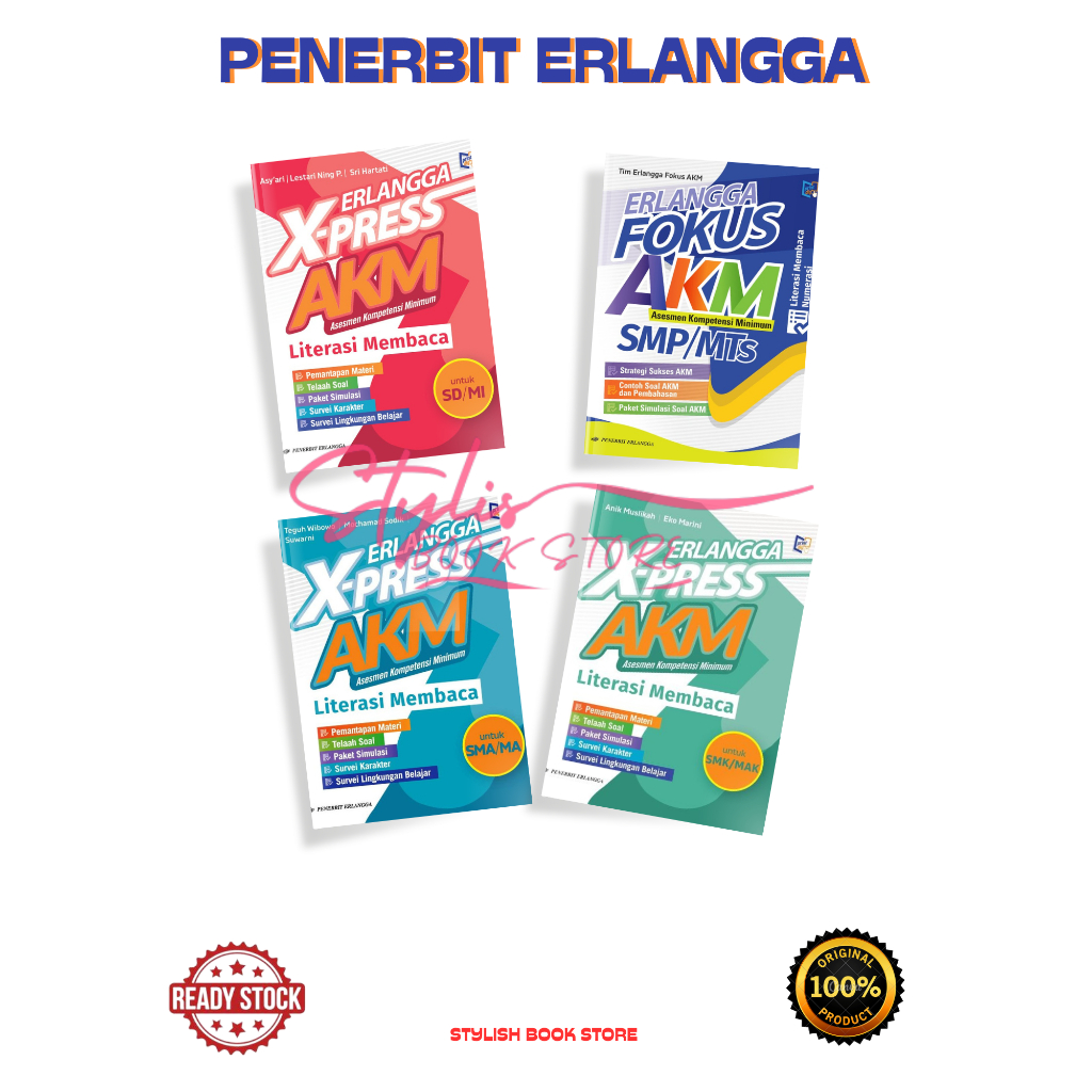 Jual BUKU SOAL ERLANGGA X PRESS AKM LITERASI NUMERASI SD SMP SMA SMK ...
