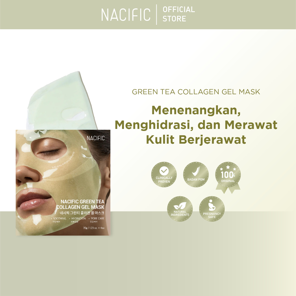 Jual NACIFIC Green Tea Collagen Gel Mask 1 Sheet - Plant Collagen ...