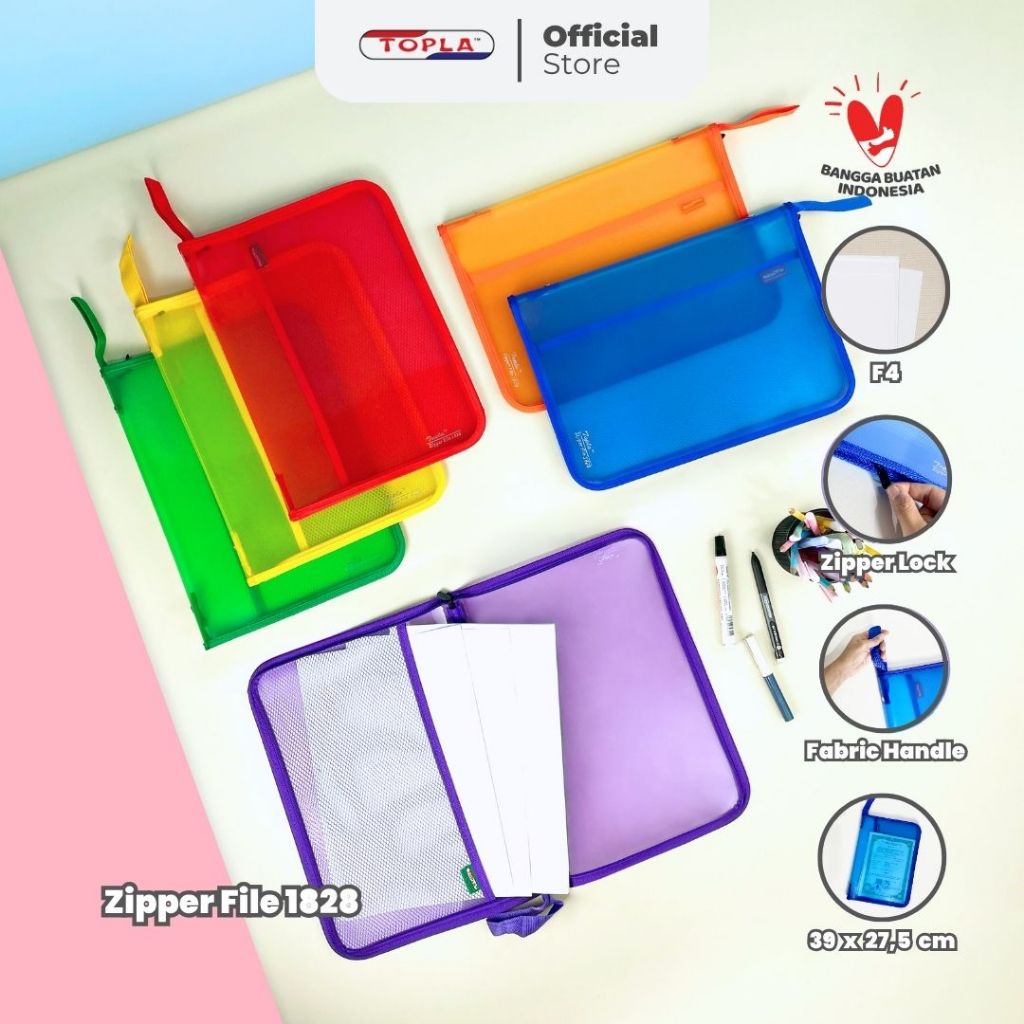 Jual Zipper File map dokumen resleting kertas berkas folder organizer ...