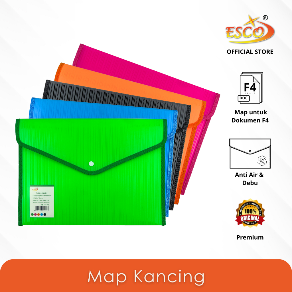 Jual Esco Map Dokumen Kancing / File Bag / Map Plastik / Document Bag ...