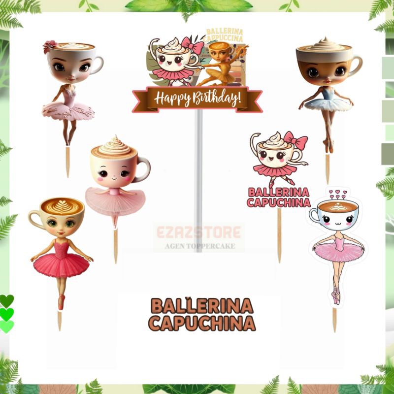 Jual Topper Ballerina Capuchina, Topper cake, hiasan kue ulang tahun ...