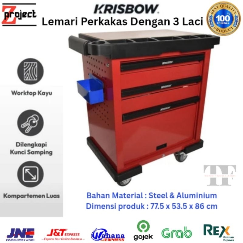 Jual KRISBOW Lemari Perkakas Dengan 3 Laci / Tools Drawer 3 Drawer ...