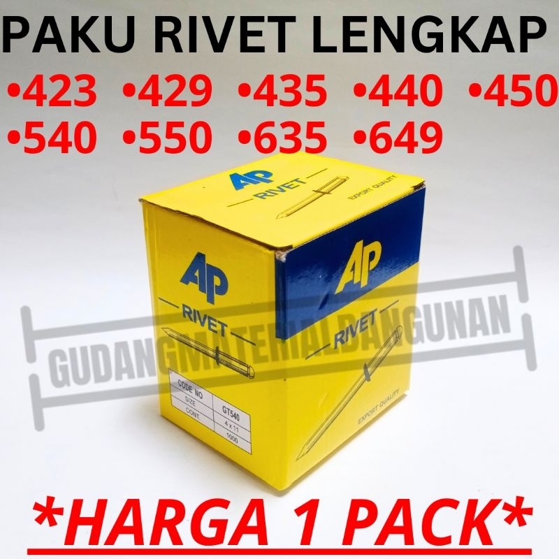 Jual [TERLENGKAP] paku rivet tembak AP ukuran 429 435 440 450 540 550 ...