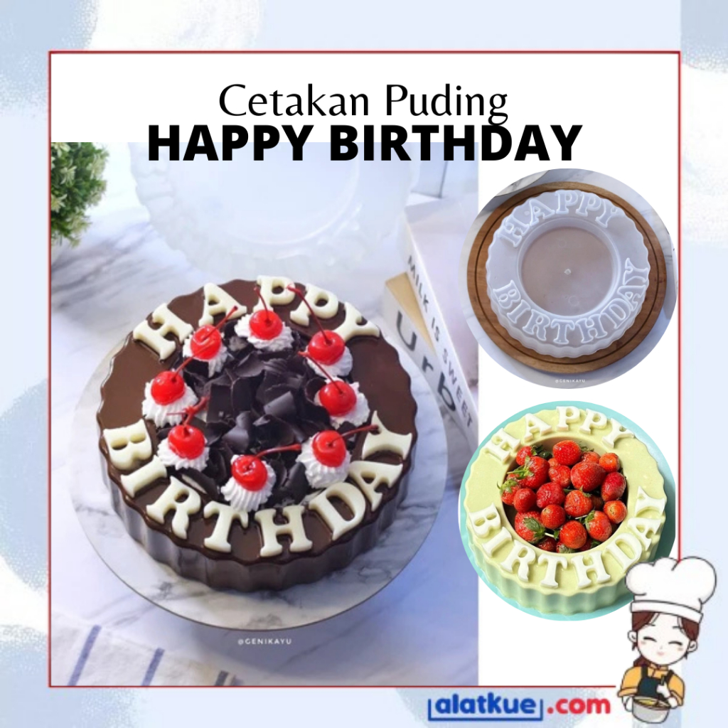 Jual Cetakan Puding Happy Birthday Loyang Kue HBD Plastik Cetakan Bolu ...
