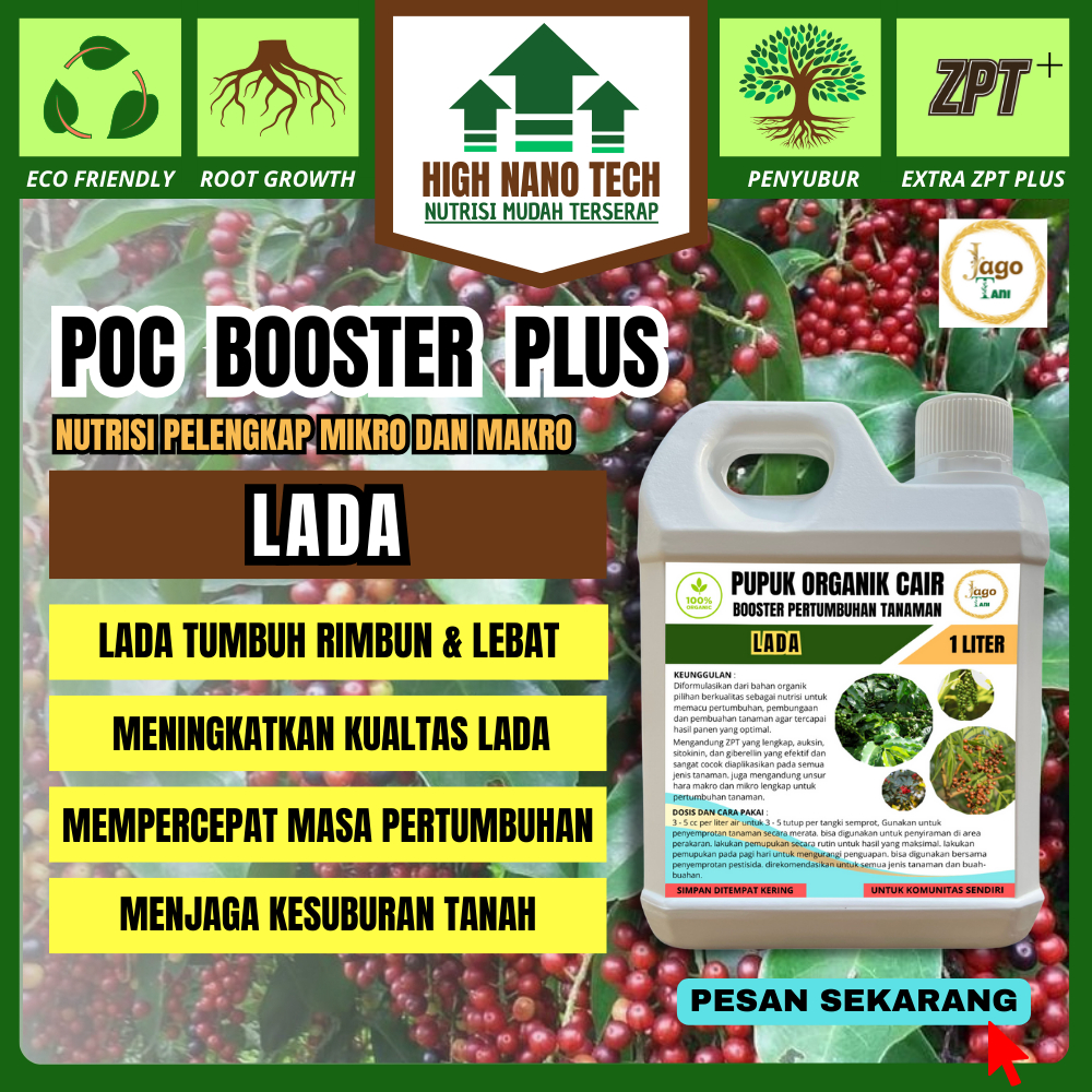 Jual Pupuk Booster Pelebat Tanaman Lada POC Hormon Masa Pertumbuhan ...