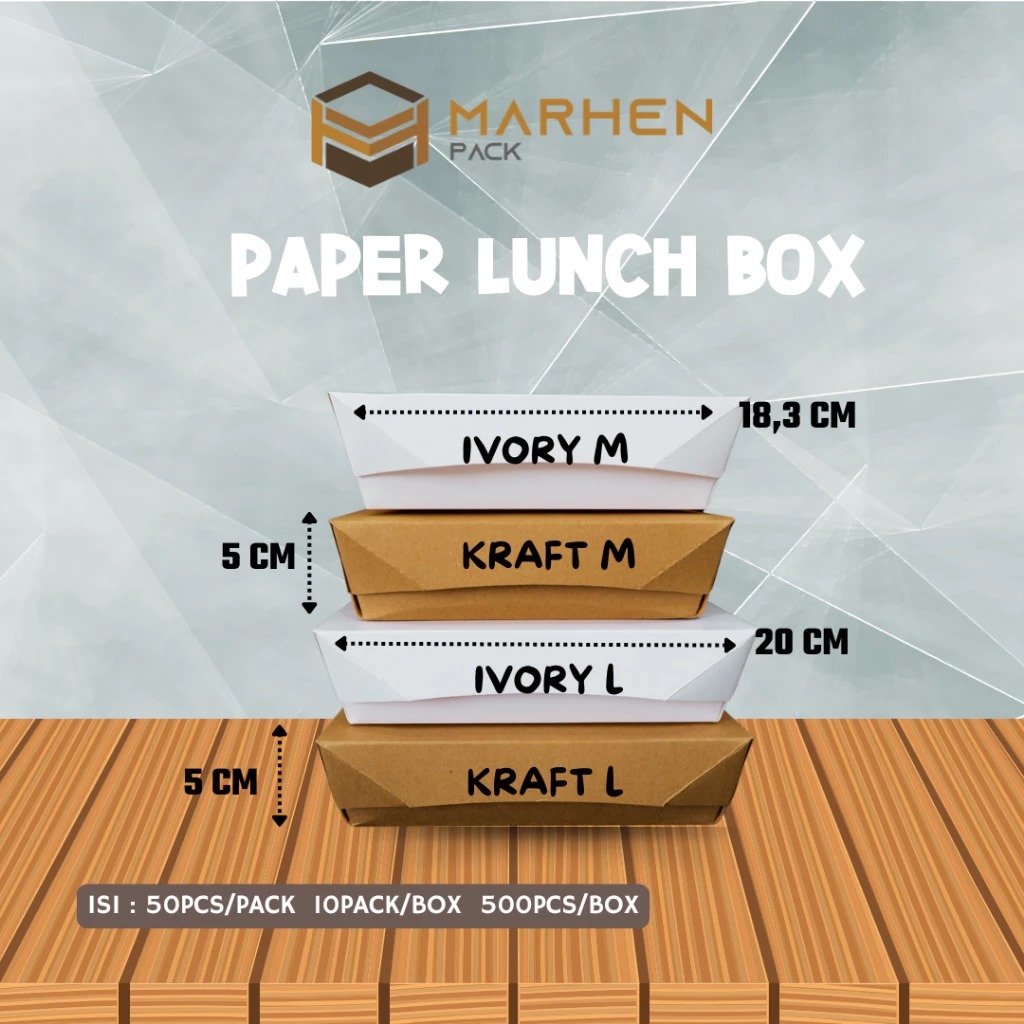 Jual MP - PAPER LUNCH BOX BAHAN KRAFT / IVORY FULL LAMINASI SIZE S / M / L / KOTAK MAKAN KERTAS ...
