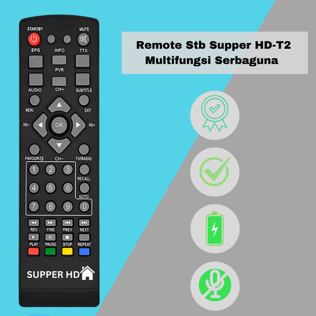 Jual Remote Stb Supper HD-T2 Multifungsi Serbaguna Evercross Noise ...