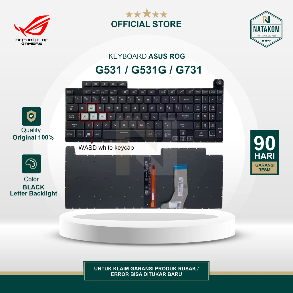 Jual KEYBOARD ASUS ROG G531 G531G G731 BACKLIGHT ORIGINAL | Shopee ...