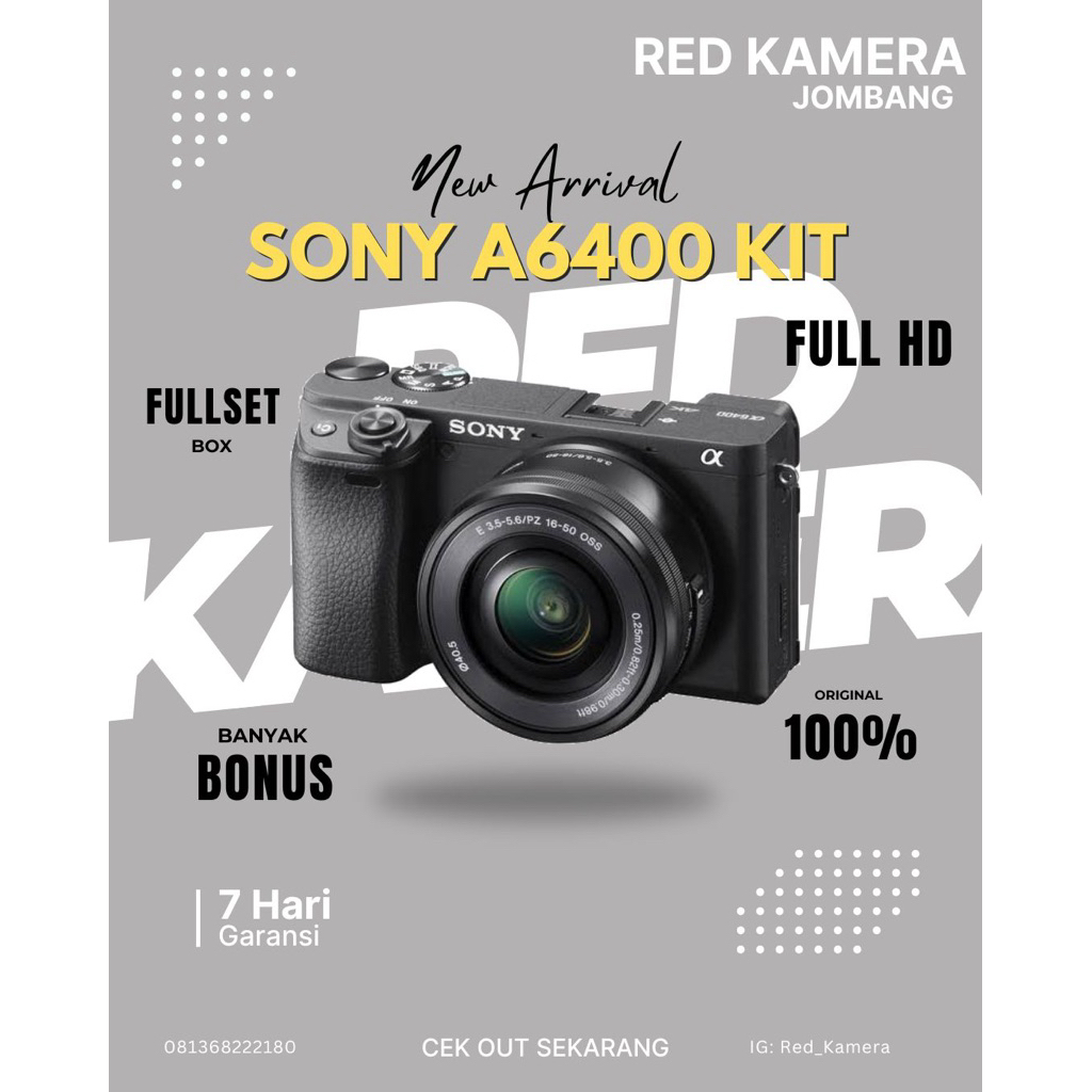 Jual KAMERA SONY A6400 KIT MURAH MULUS VIDEO SUPPORT 4K | Shopee Indonesia