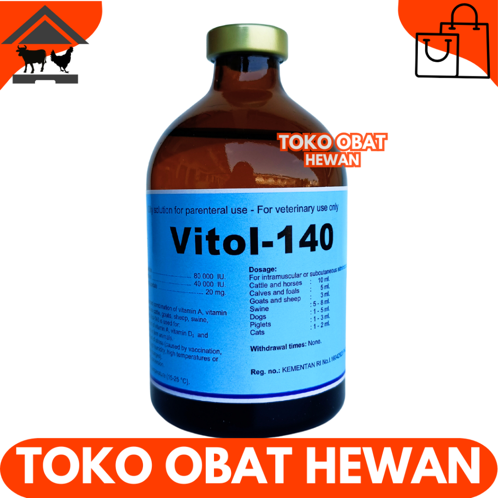 Jual VITOL 140 ISI 100ML - Vitamin ADE Hewan Perbaiki Kondisi & Produktivitas Ternak Sapi ...
