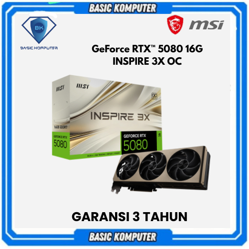 Jual MSI GeForce RTx 5080 16G INSPIRE 3X OC GDDR7 256bit / RTX5080 ...
