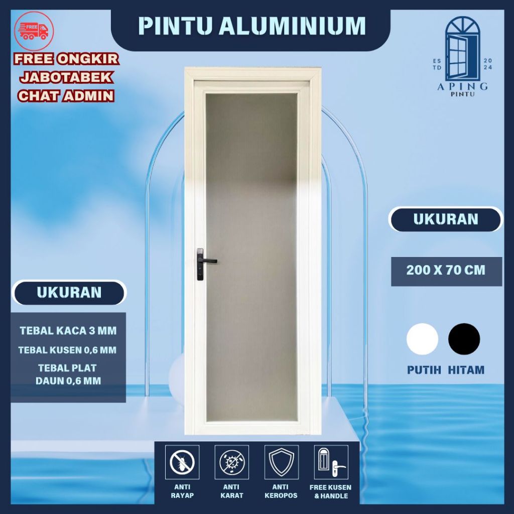 Jual Pintu Aluminum Kaca, Pintu Kamar Mandi, Pintu Aluminium, Pintu Toilet, Pintu Indoor API1-2 ...