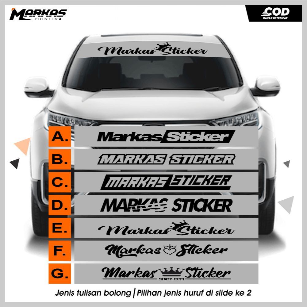 Jual Stiker Kaca Mobil Depan (Bisa Costum dan Request ) sticker variasi ...