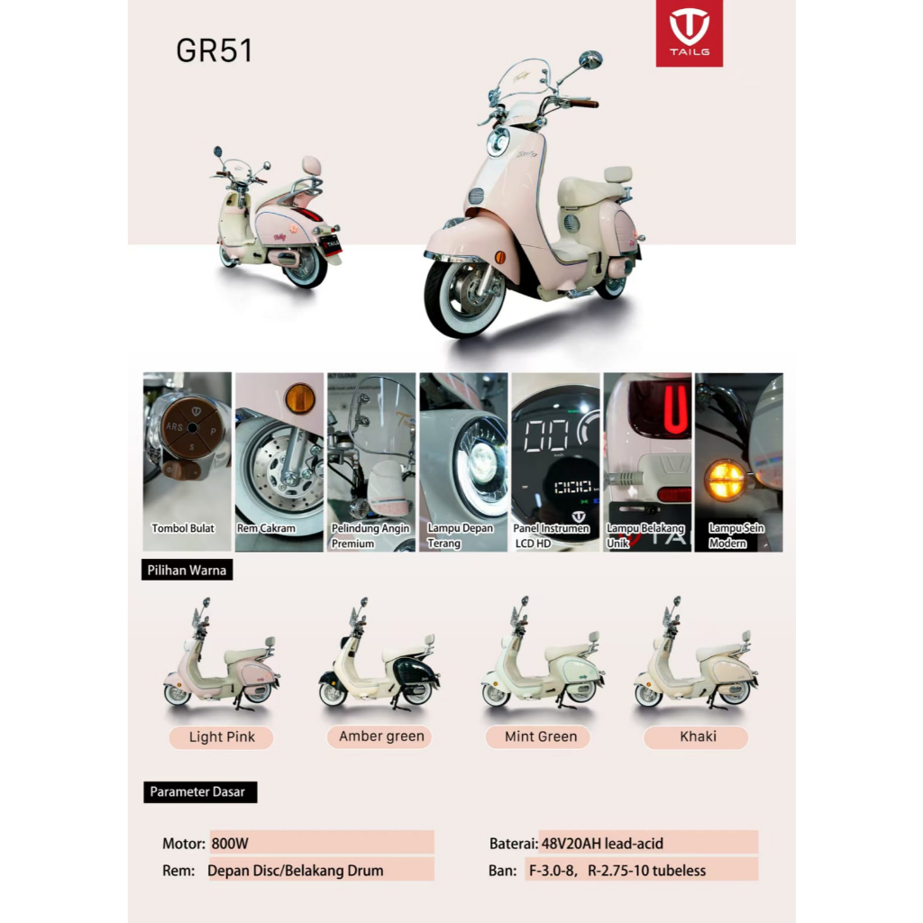Jual Sepeda Listrik TailG GR51 | Shopee Indonesia