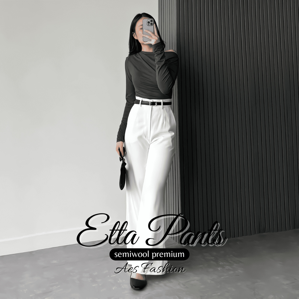 Jual ETTA PANTS Semiwol Premium Higwaist - Flare Pants Cullote Cutbray ...