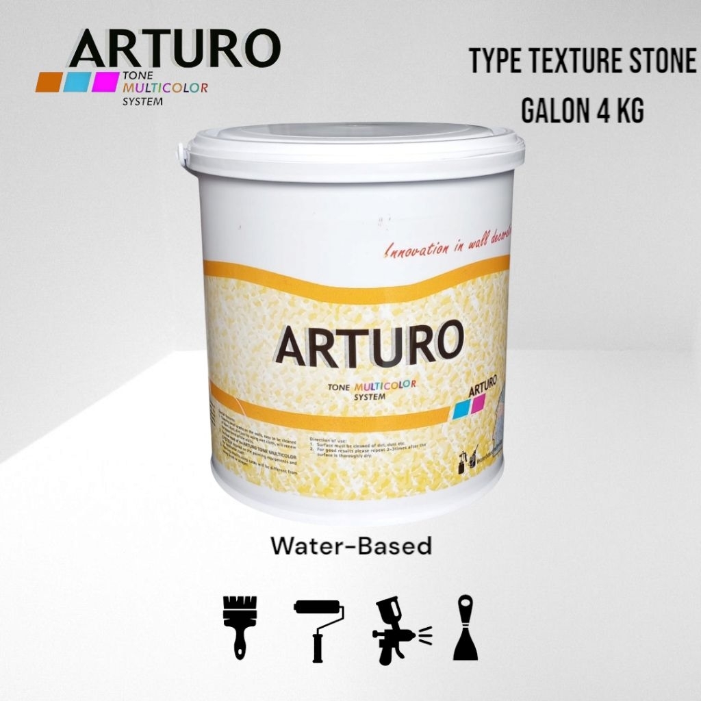Jual ARTURO Type Texture Stone Galon 4kg Cat Dinding Tembok Tekstur ...