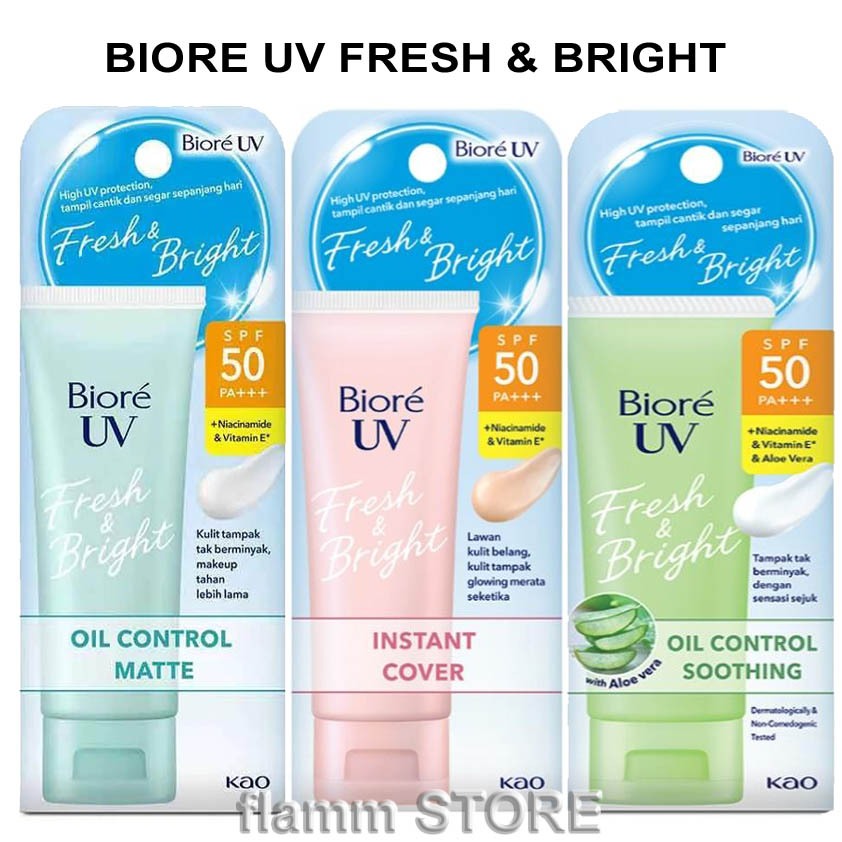 Jual Biore UV Fresh & Bright Oil Control Matte Sunscreen SPF50 PA ...