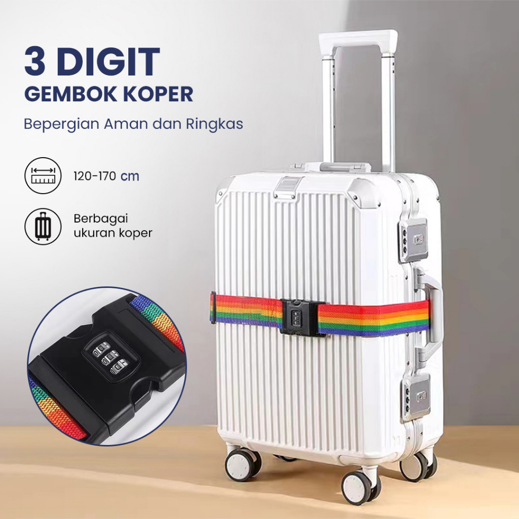 Jual Tali Koper Tas Password Safety Koper Traveler Model Rainbow ...