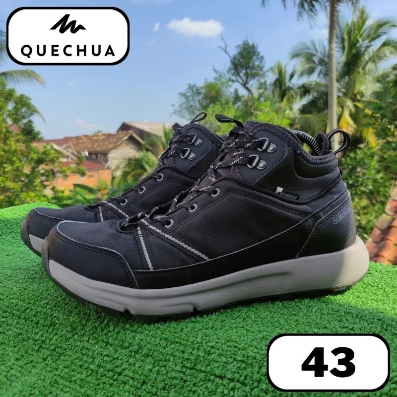 Jual sepatu gunung Quechua NH150 Mid Black 43 | Shopee Indonesia