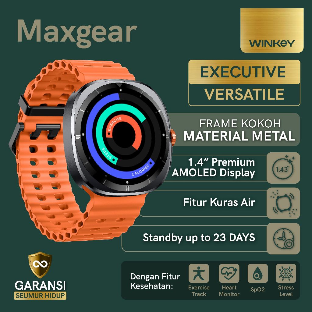 Jual WINKEY Smartwatch MaxGear Jam Pintar Stylish Amoled BT Call Health Monitor - SWW08 | Shopee ...