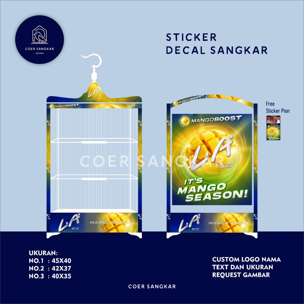 Jual COER STICKER DECAL MOTIF LA ICE MANGO (HANYA STICKER DECAL SAJA ...