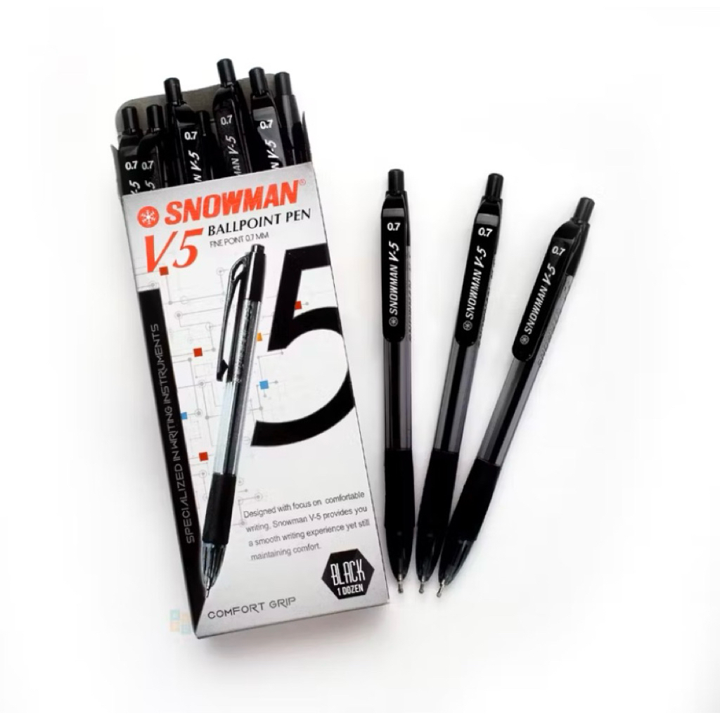 Jual Pulpen Snowman V5 Hitam/Biru Lusin | Shopee Indonesia