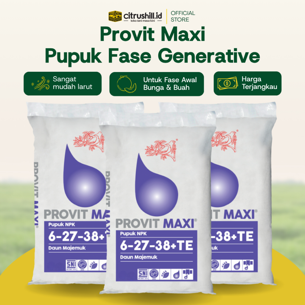 Jual PUPUK GENERATIF PROVIT MAXI PUPUK NPK 6 - 27 -38 + TE Kemasan pabrik 500gr | Shopee Indonesia